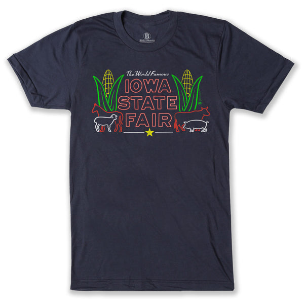 Iowa State Fair Neon Sign T-Shirt - Bozz Prints