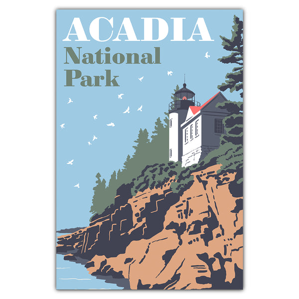 Acadia National Park Bass Harbor Lighthouse Maine Postcard - Bozz Prints