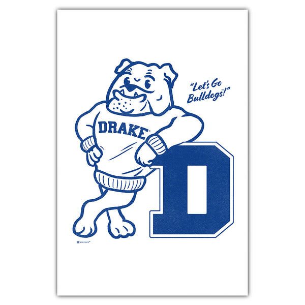 Drake University Leaning Spike Postcard - Bozz Prints