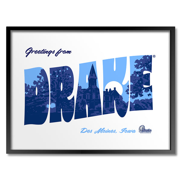 Greetings from Drake University Old Main Art Print - Bozz Prints