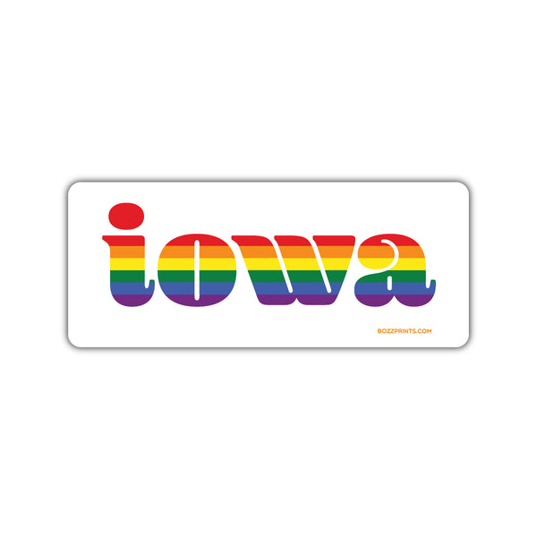 Iowa Retro Pride Sticker - Bozz Prints