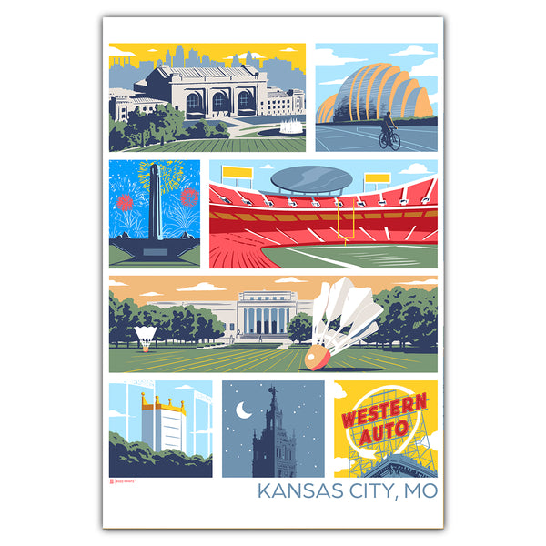 Landmarks of Kansas City Missouri Postcard - Bozz Prints