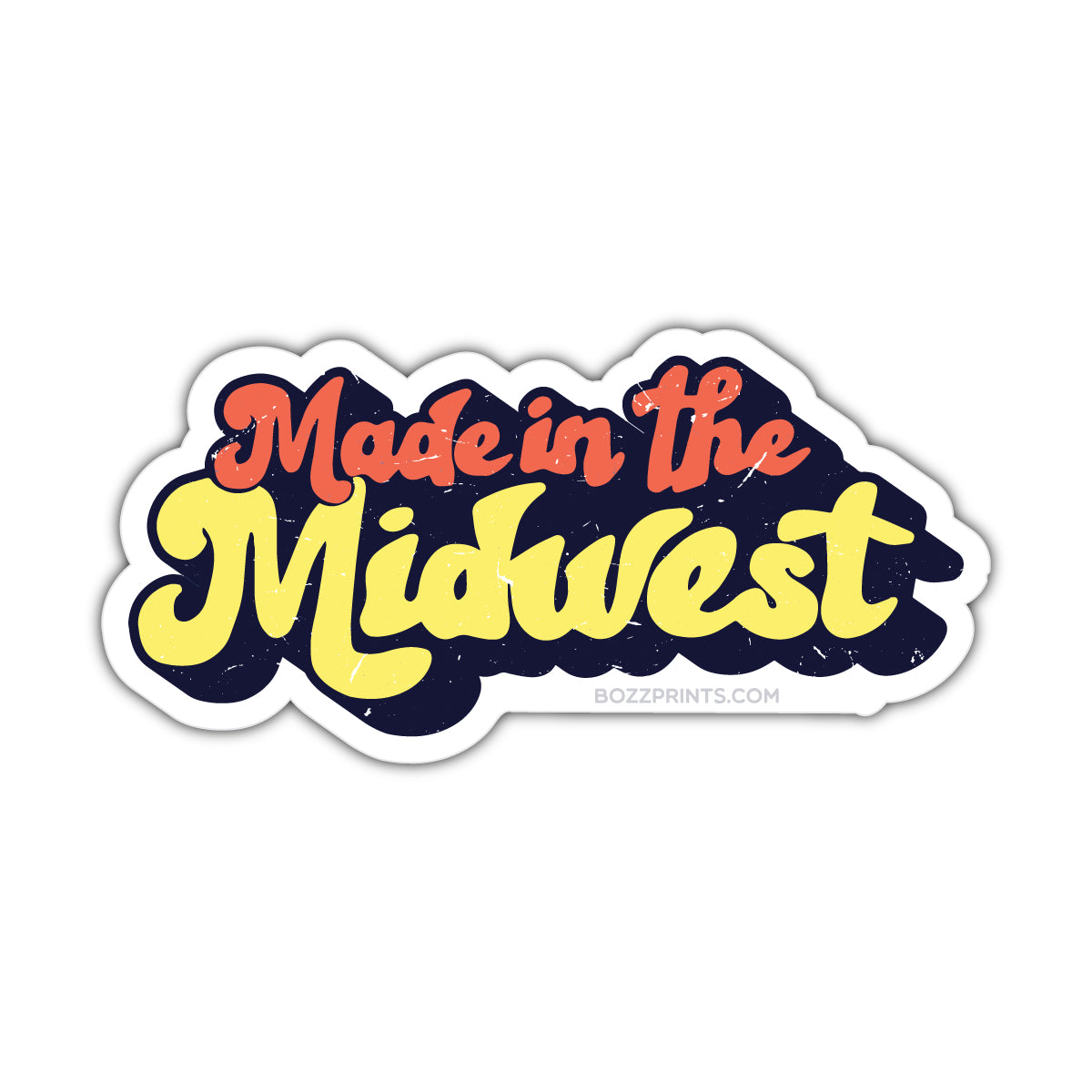 Made in the Midwest Retro Sticker - Bozz Prints