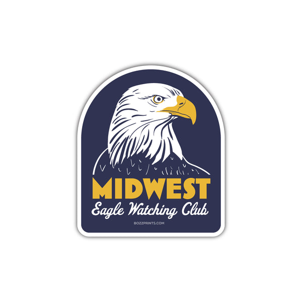 Midwest Eagle Watching Club Sticker - Bozz Prints