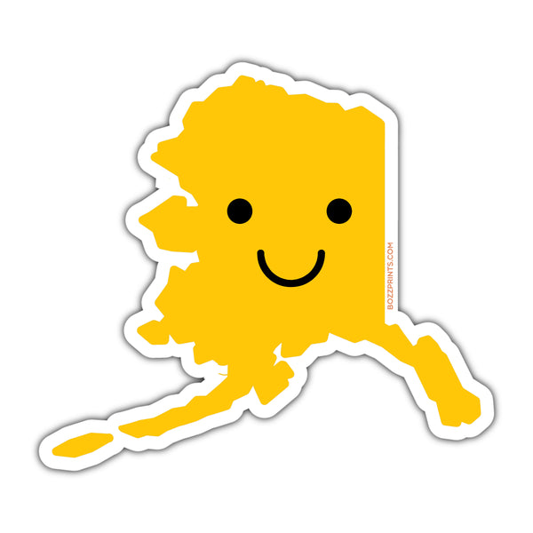 Smiley Face Alaska Sticker - Bozz Prints