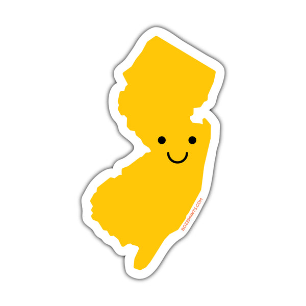 Smiley Face New Jersey Sticker - Bozz Prints