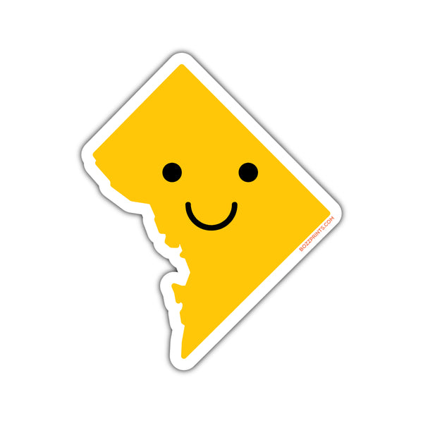 Smiley Face Washington D.C. Sticker - Bozz Prints