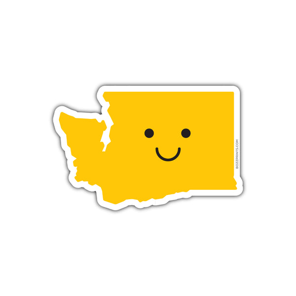 Smiley Face Washington Sticker - Bozz Prints