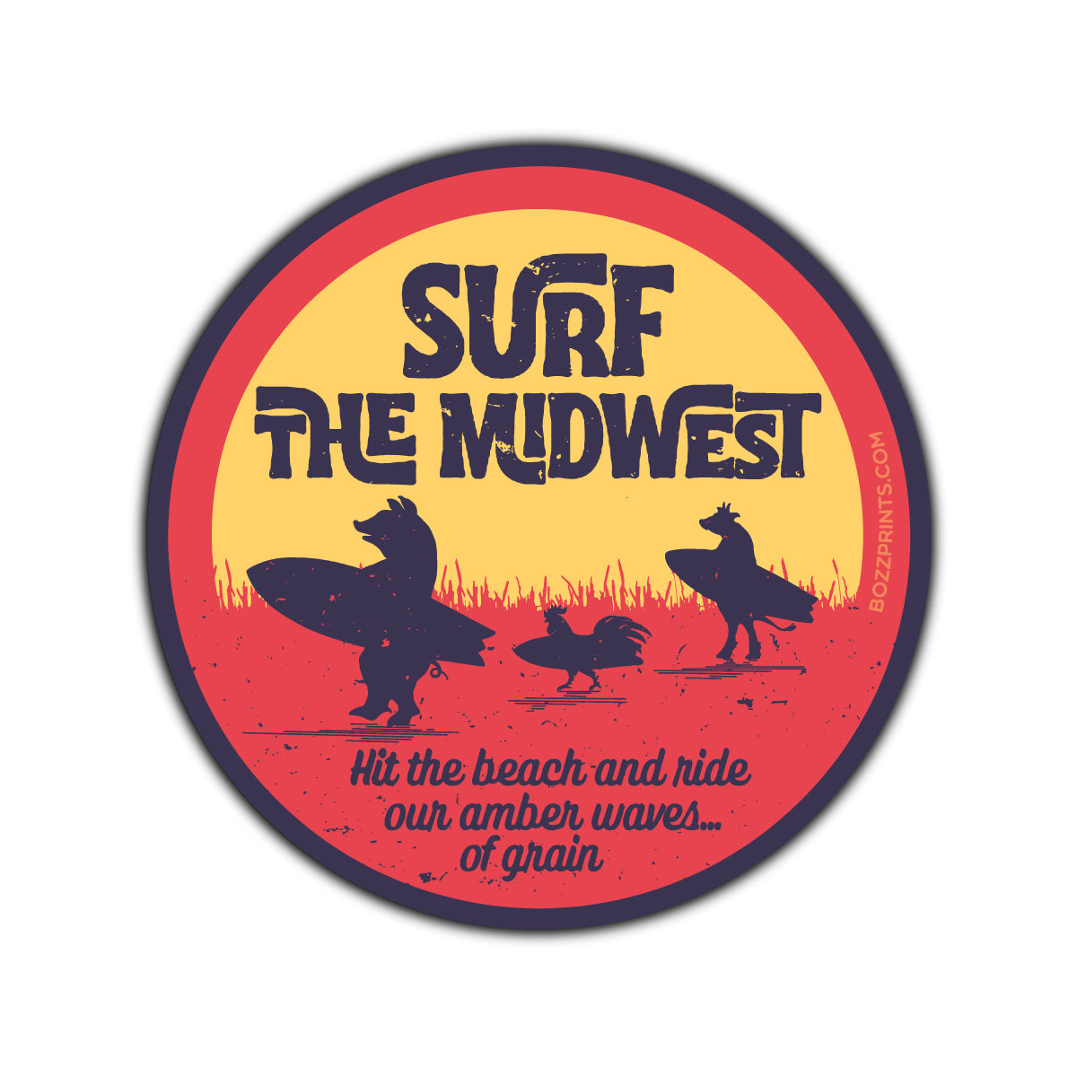 Surf The Midwest Sticker/Magnet - Bozz Prints
