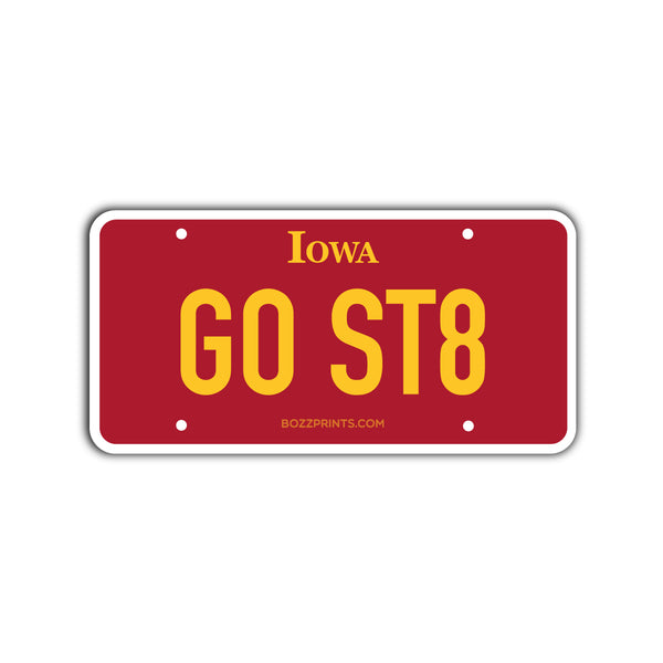 GO ST8 License Plate | Bozz Prints