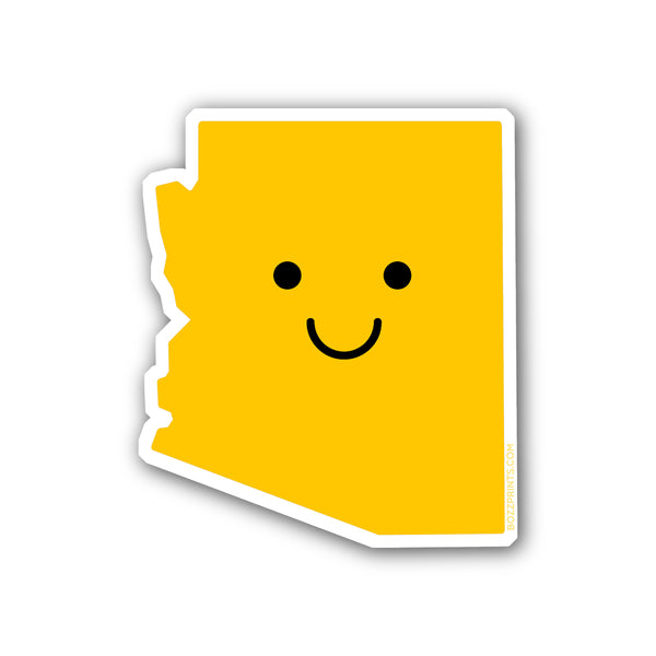 Smiley Face Arizona Sticker - Bozz Prints