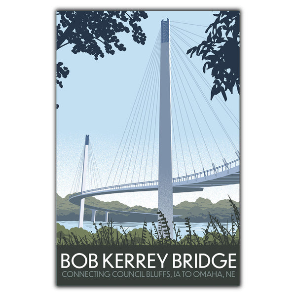 Bob Kerrey Bridge Nebraska Postcard - Bozz Prints