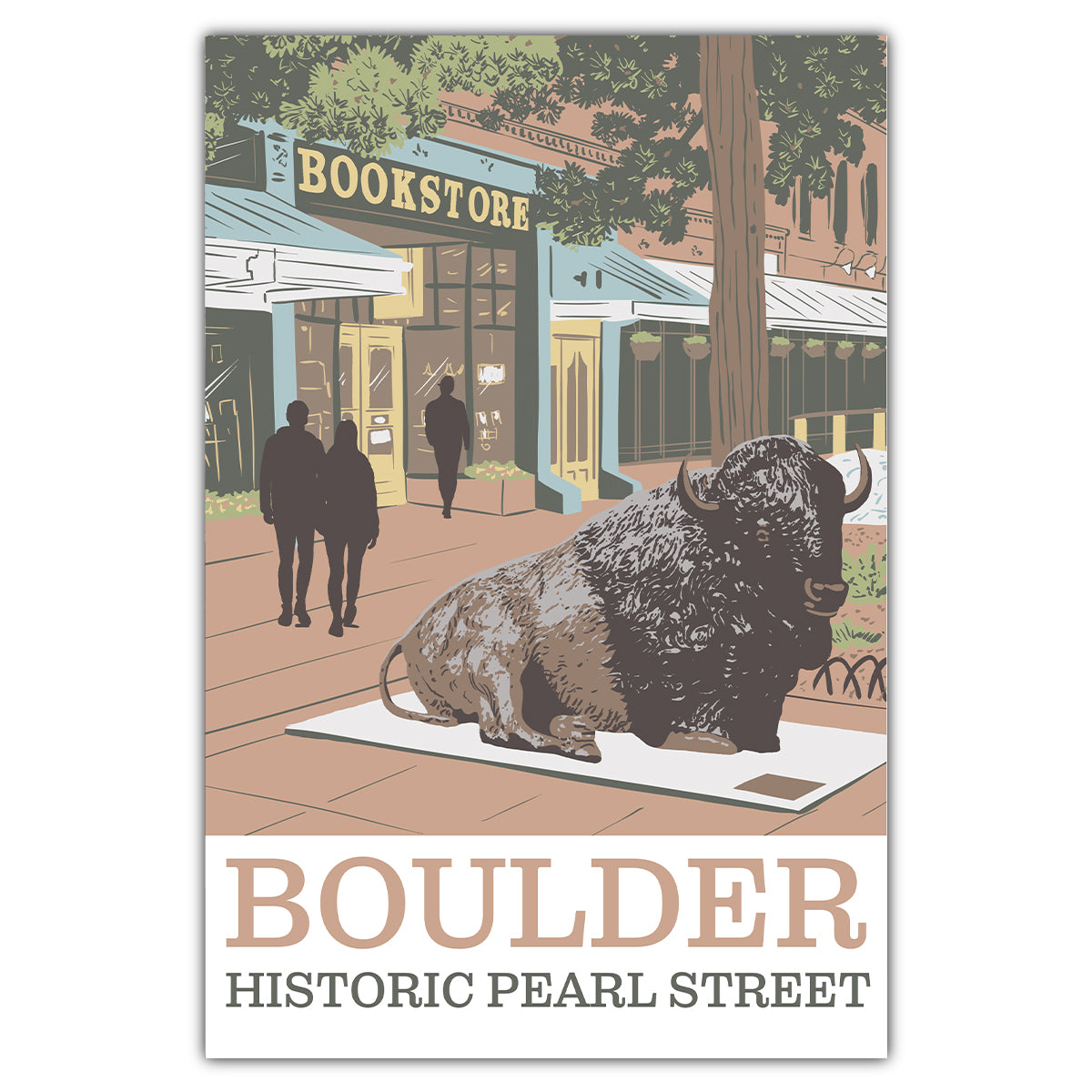 Boulder Historic Pearl Street Colorado Postcard - Bozz Prints