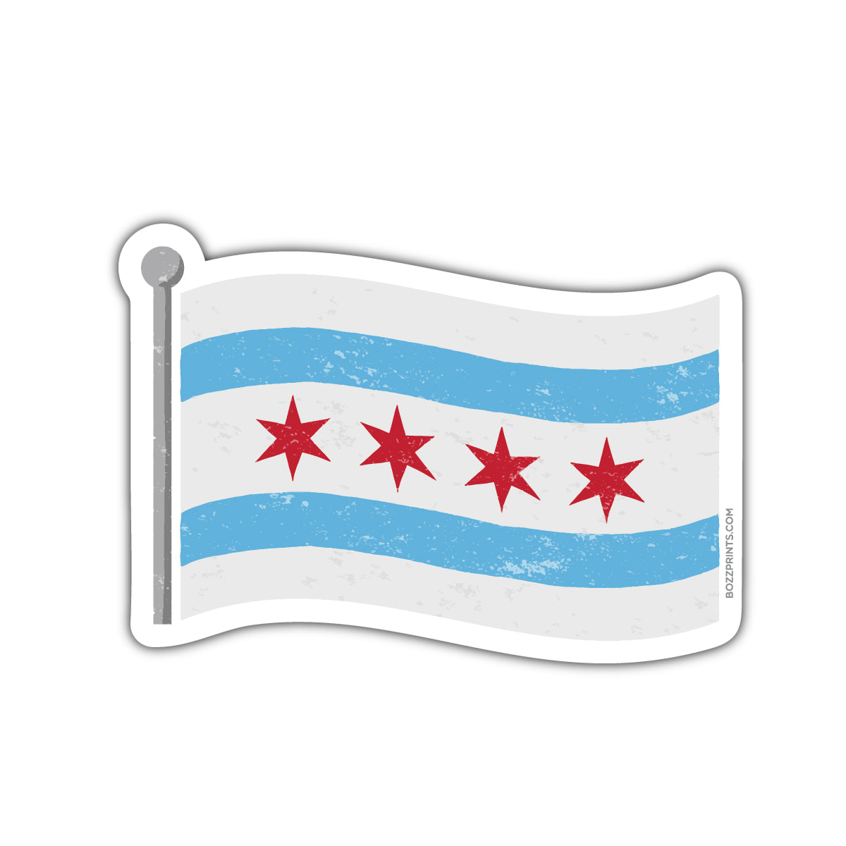 Chicago Illinois Flag Sticker - Bozz Prints