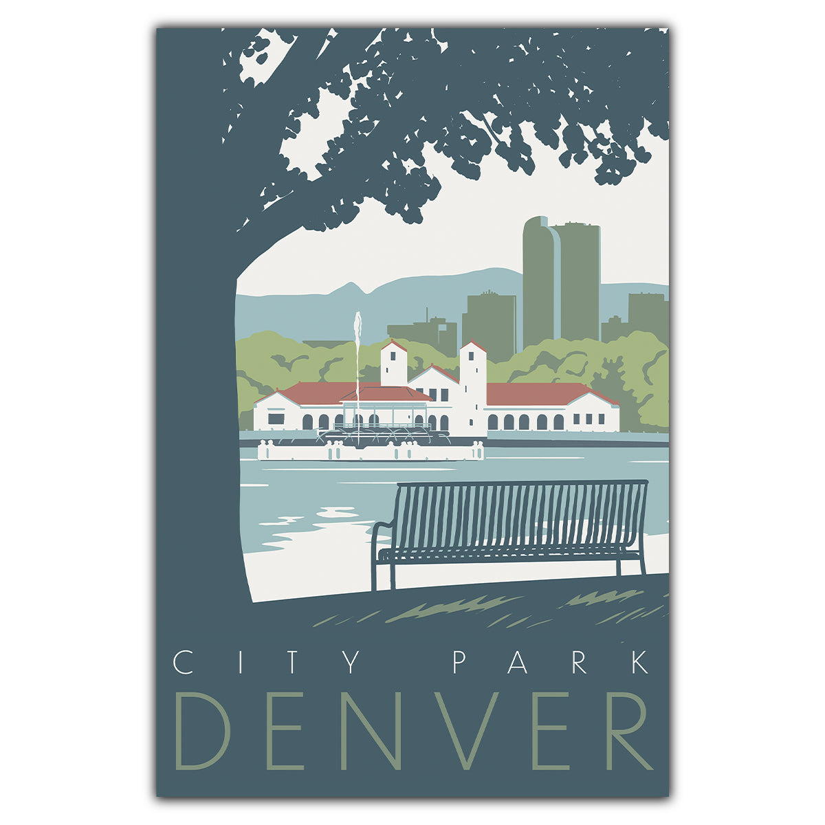 Denver City Park Colorado Postcard - Bozz Prints