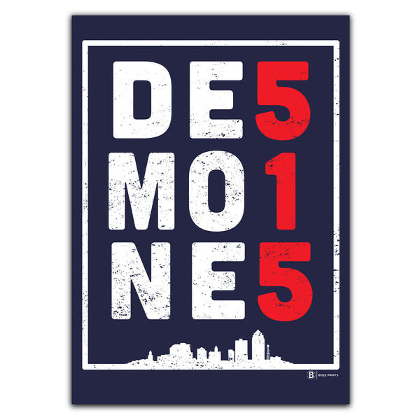 Des Moines 515 Greeting Card