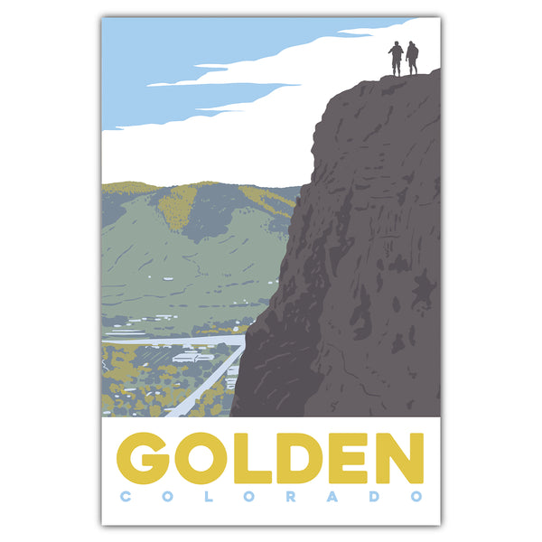 Golden South Table Mountain Postcard - Bozz Prints