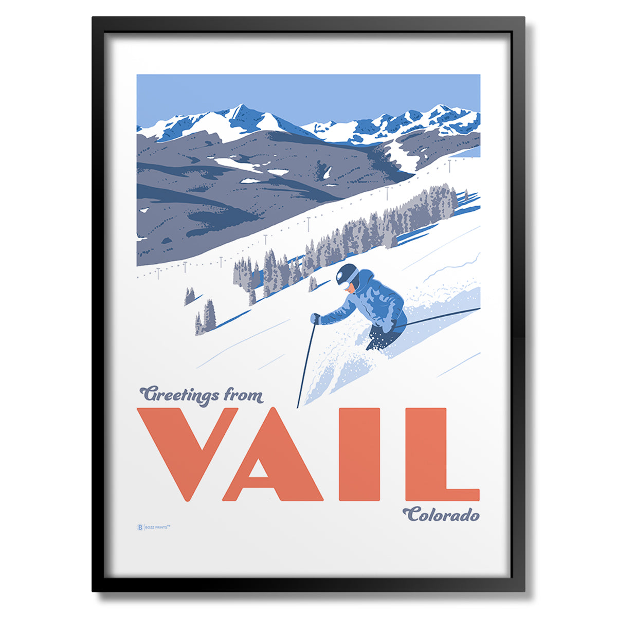 Greetings from Vail Colorado Art Print - Bozz Prints