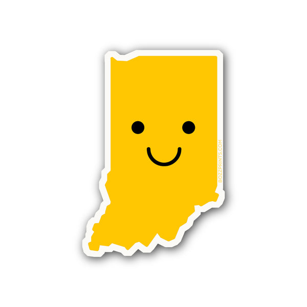 Smiley Face Indiana Sticker - Bozz Prints