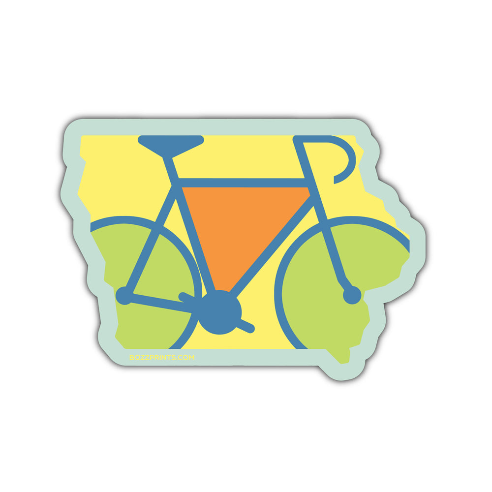 Iowa Bike Outline Sticker/Magnet - Bozz Prints