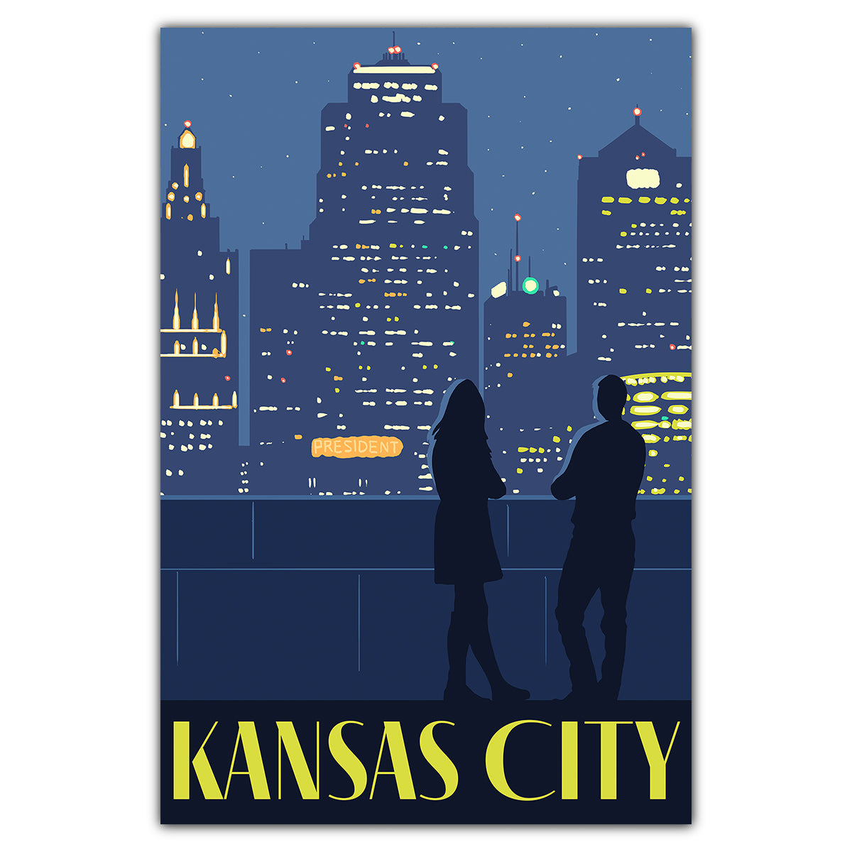 Kansas City Night Sky Postcard - Bozz Prints