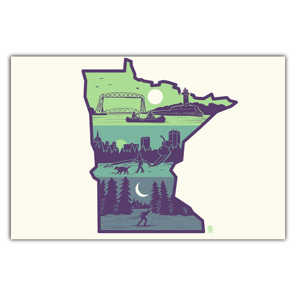Layers of Minnesota Postcard - Bozz Prints