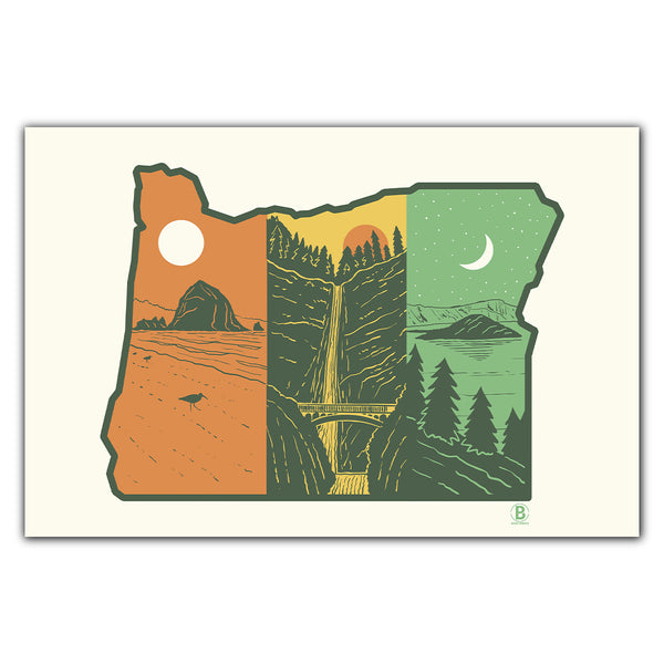 Layers of Oregon Postcard - Bozz Prints