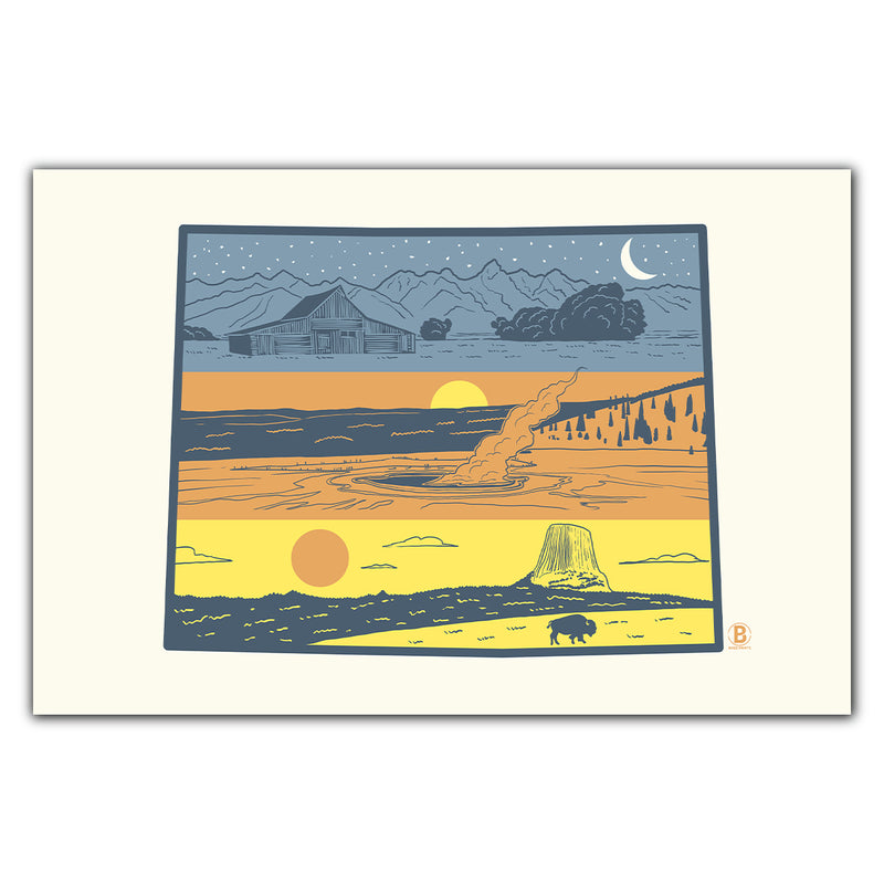 Layers of Wyoming Postcard