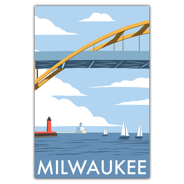 Milwaukee Hoan Bridge Wisconsin Postcard - Bozz Prints