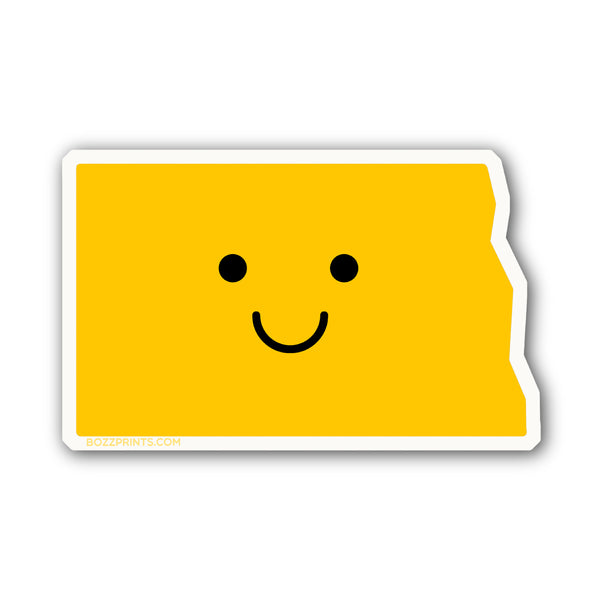 Smiley Face North Dakota Sticker - Bozz Prints