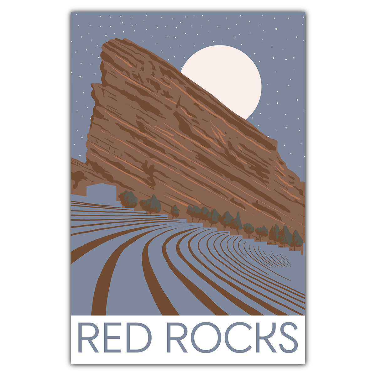Red Rocks Amphitheater Night Colorado Postcard - Bozz Prints