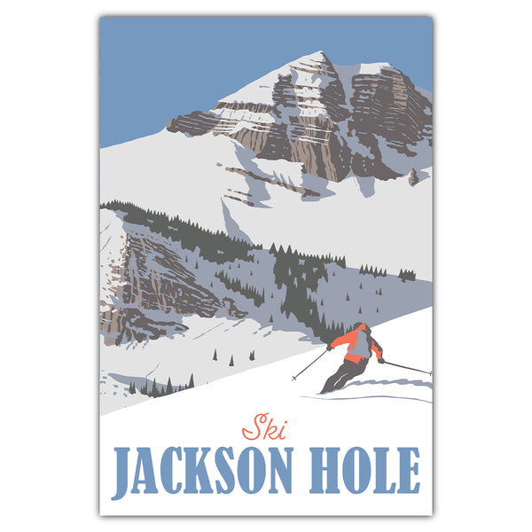 Ski Jackson Hole Wyoming Postcard - Bozz Prints