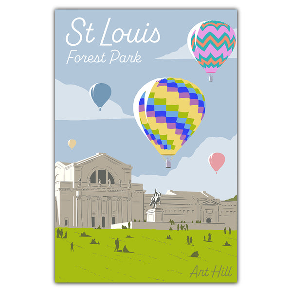 St. Louis Forest Park Art Hill Missouri Postcard - Bozz Prints