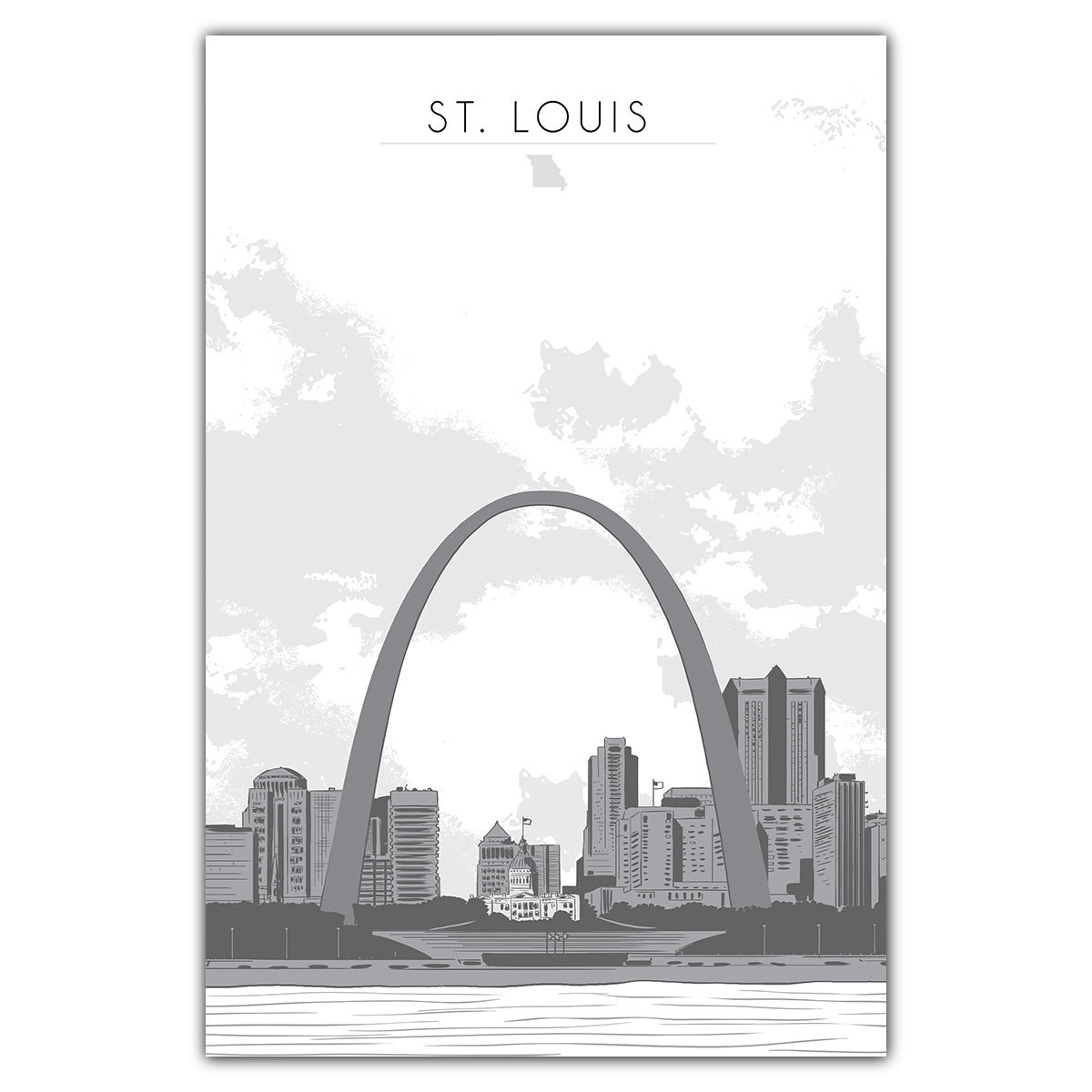 St. Louis Skyline Missouri Postcard - Bozz Prints