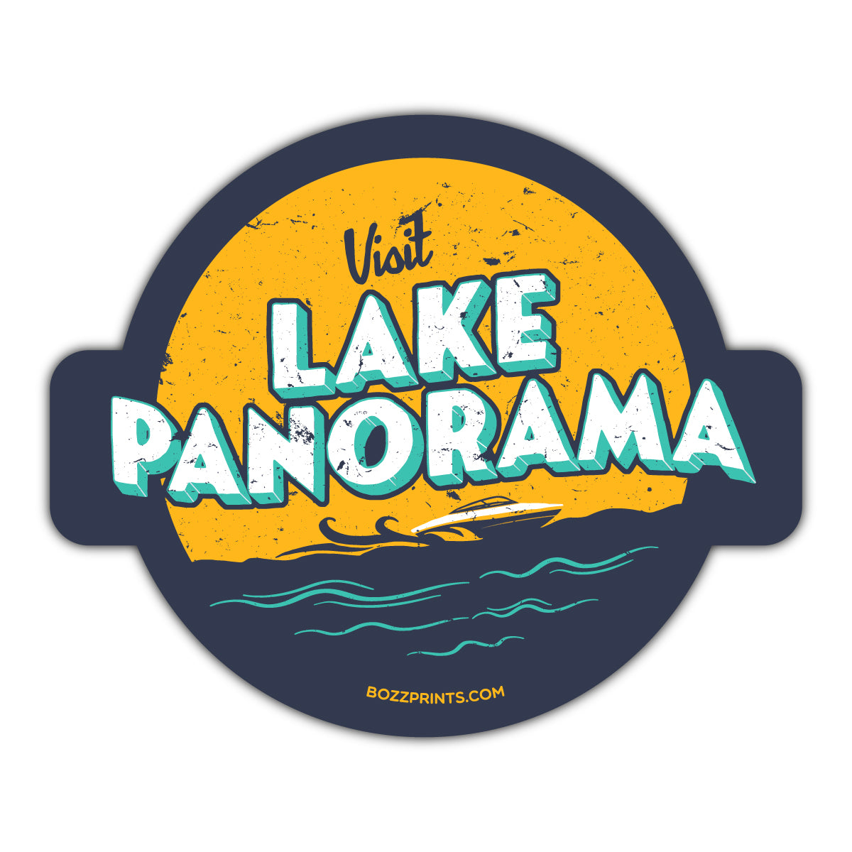 Visit Lake Panorama Sticker - Bozz Prints
